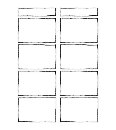 【おしゃれな手描き風】4コマ漫画用無料テンプレート素材（ダウンロード・自由使用OK）5種サイズ別 | マンガモノには福がある